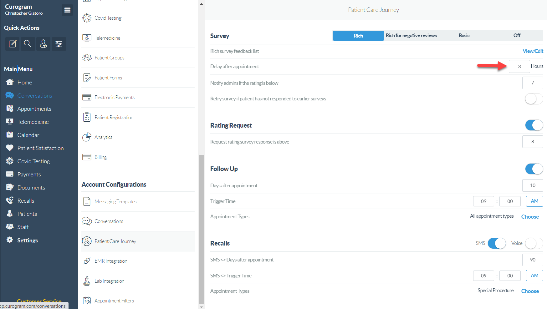 6. If you want to be notified if the patient rated your service poorly ...