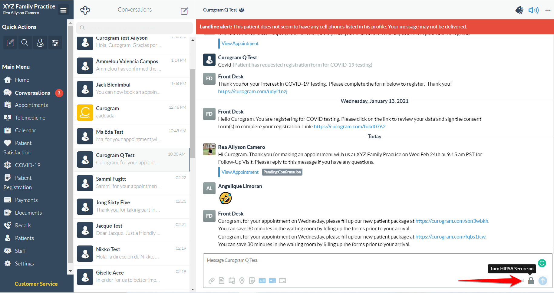 How to turn ON secure messaging?